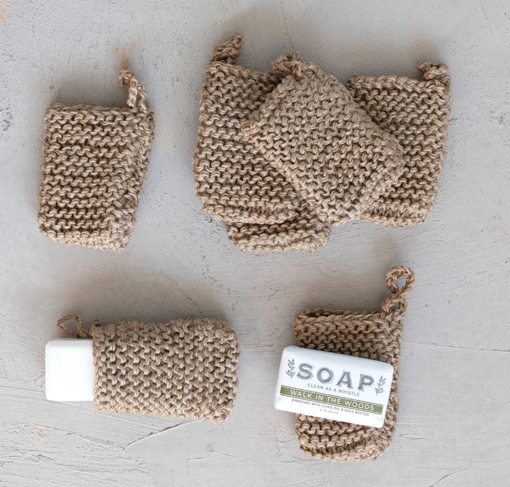 Jute Crocheted Body Scrubber + Soap Holder – Simply Perfect